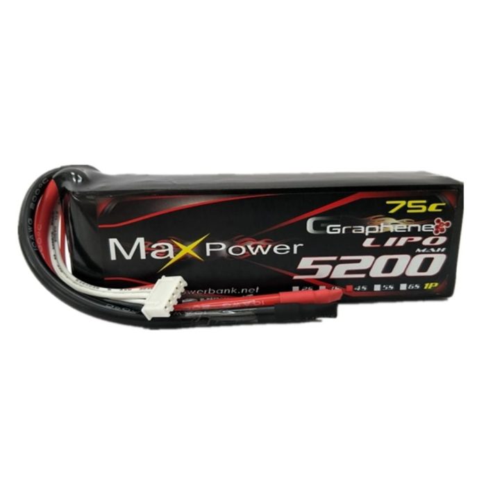 Maxpower Graphene Lipo 5200mAh 4S 14.8V 75C MP5275-4G – RC HOPEZ