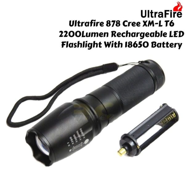 Ultrafire A026 Cree XM-L T6 1000Lumen Rechargeable LED Flashlight With ...