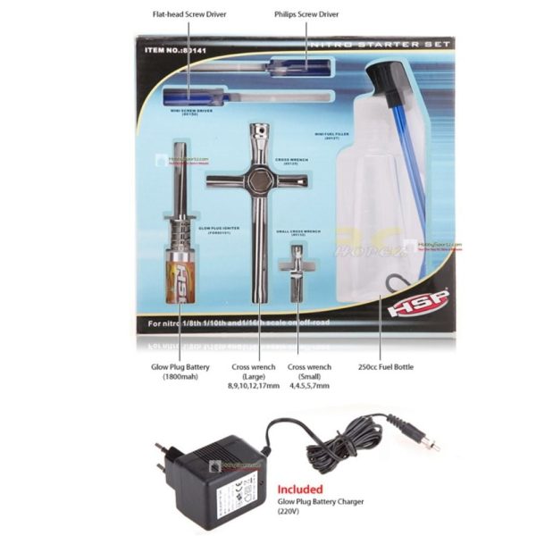 HSP Nitro Starter Kit for nitro car engines 80142 – RC HOPEZ