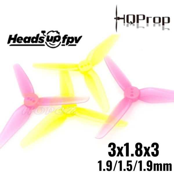 HQProp Tiny 3X1.8X3 1.9/1.5/1.9mm Hole 3-blade Propeller (2 pairs/4pcs ...