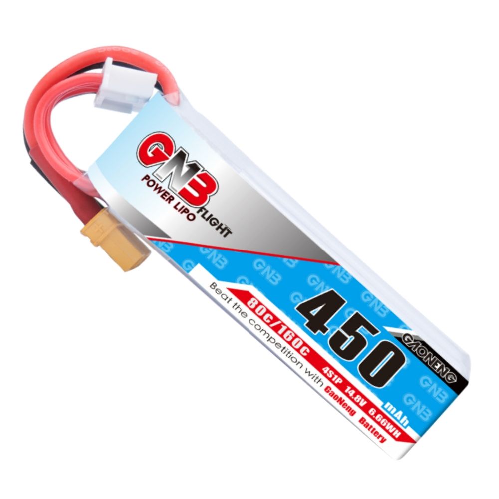 Gaoneng GNB 14.8V 450mAh 80C 4S Lipo Battery with XT30 Plug GNB450/80 ...