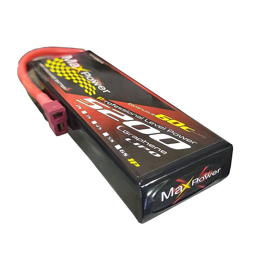 Maxpower Graphene Lipo 7.4V 5200mAh 60C 2S Lipo Battery with Dean Plug ...