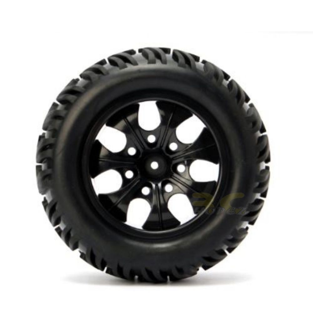 4PCS Tires & Wheel Rim Â For HSP 1:10 Monster Truck RC Car 12mm Hub GF ...