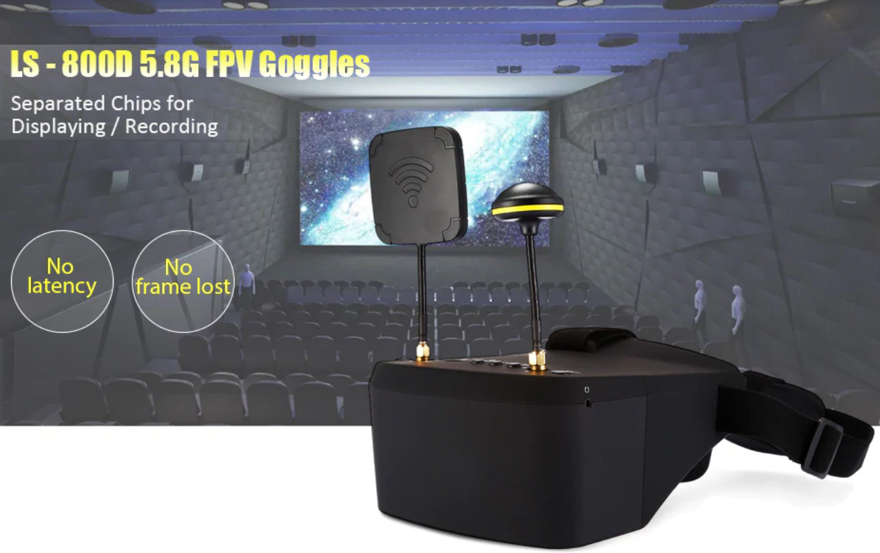 LS-800D FPV Goggles 5 Inch 854*480 5.8G 40CH / Build-in 3.7V 2000mAh ...