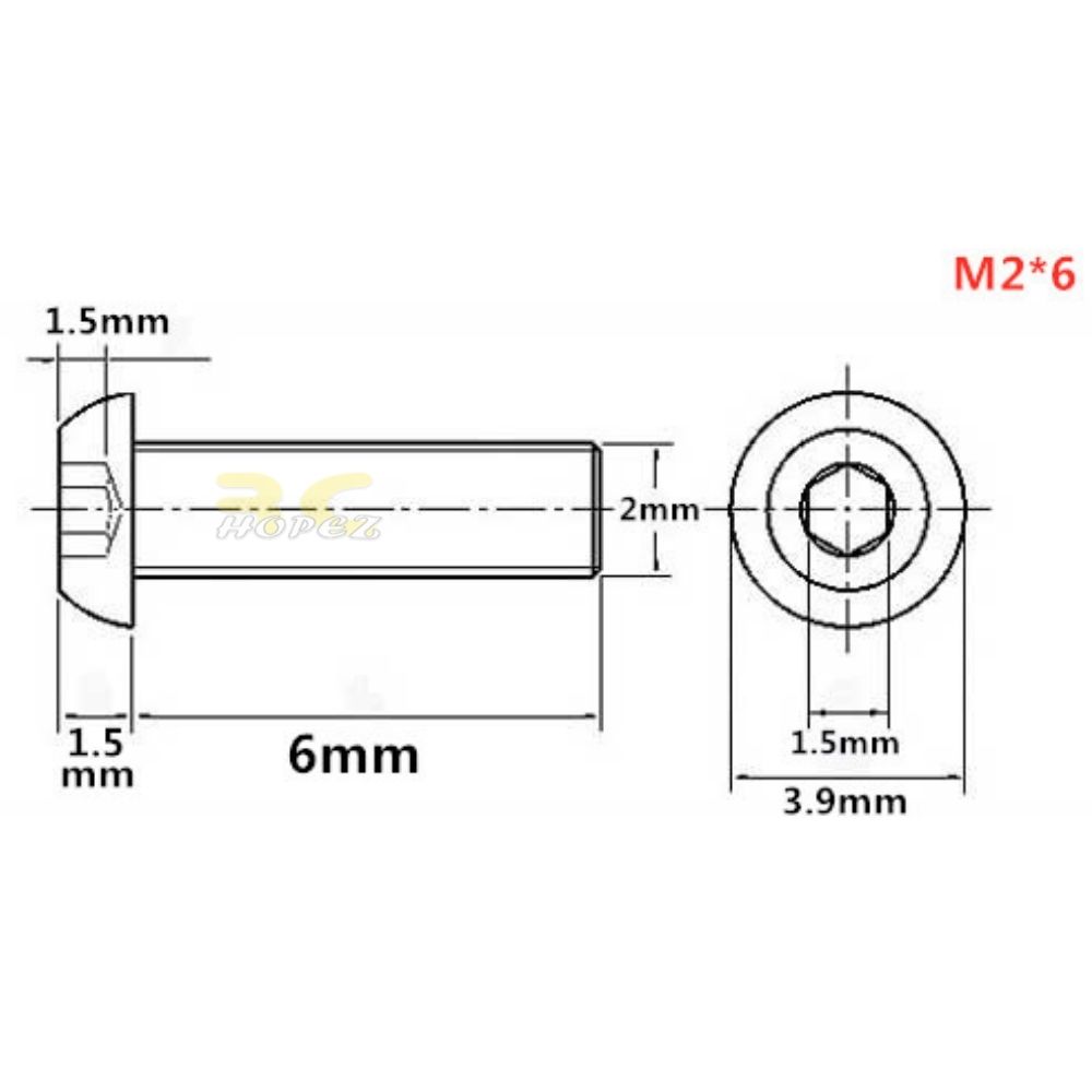 10.9 Level Mushroom Semicircular Head Hexagon Socket Screw M2X6/8/10/12 ...