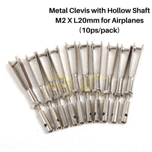 Metal Clevis with Hollow Shaft M2 X L20mm for Airplanes (10ps/pack ...