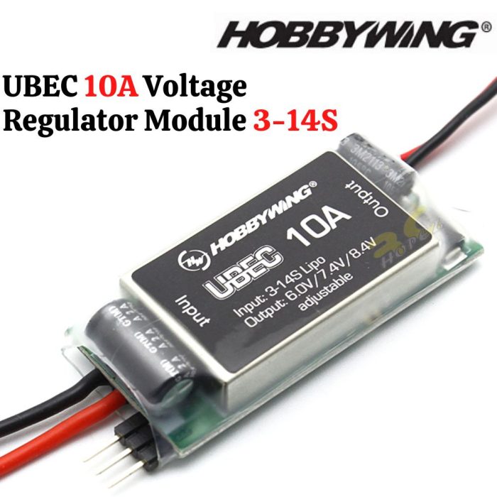 Hobbywing UBEC 10A Voltage Regulator Module 3-14S 6 / 7.4 / 8.4V 10A Adjustable BEC High Voltage ...