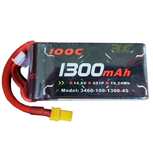 Alienmodel 4S 14.8V 1300mAh 100C Lipo Battery with XT60 Plug AL1300/100 ...
