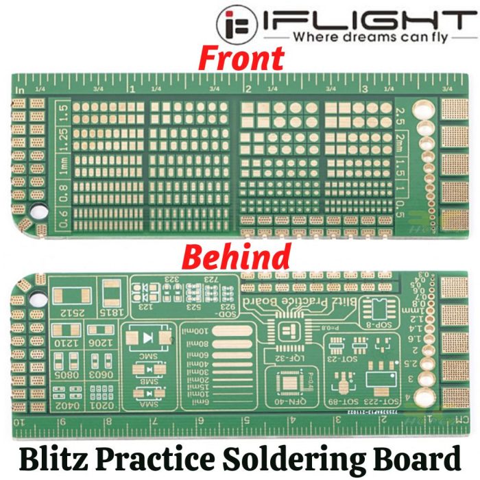 iFlight 100x40mm Blitz Soldering Practice Board practice tiny pin/pad ...