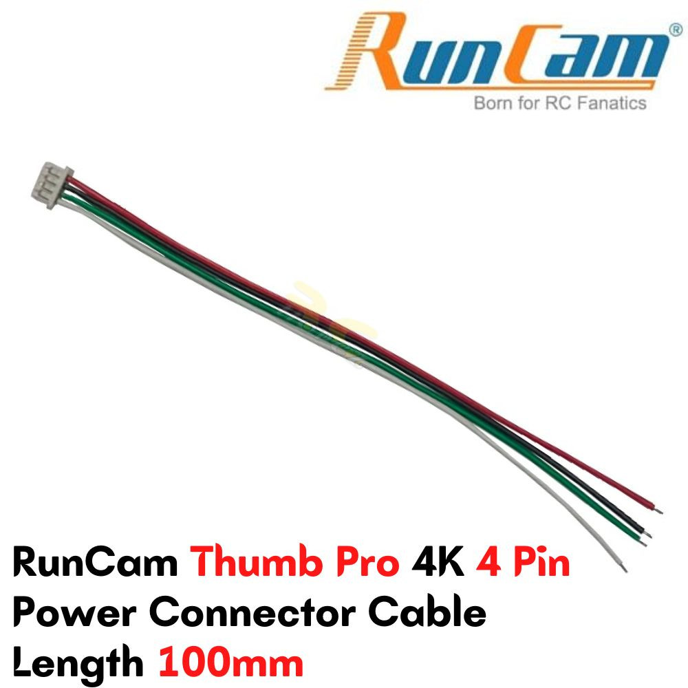 RunCam Thumb Pro 4K 4 Pin Power Connector Cable Length 100mm XJ529 – RC ...
