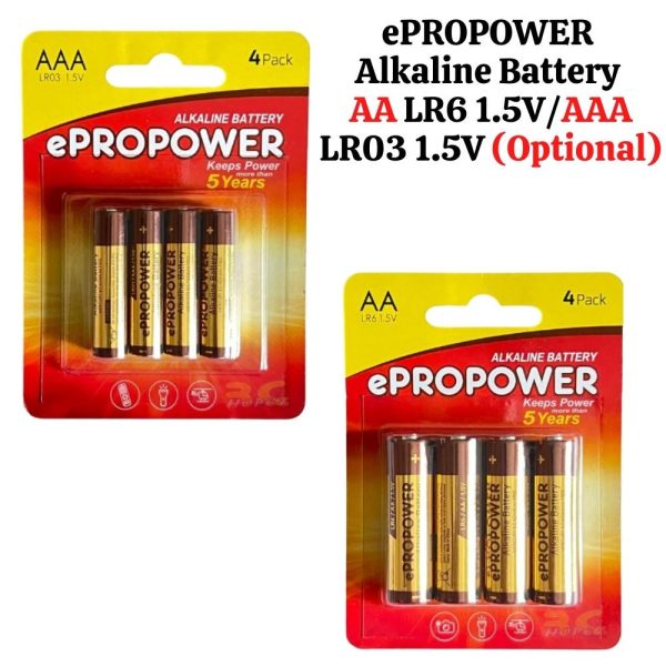 4Pcs ePROPOWER Alkaline Battery AA LR6 1.5V / AAA LR03 1.5V (Optional ...