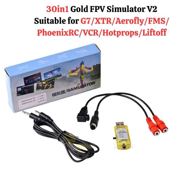 30in1 Gold FPV Simulator V2 Suitable for G7/XTR/Aerofly/FMS/ PhoenixRC ...