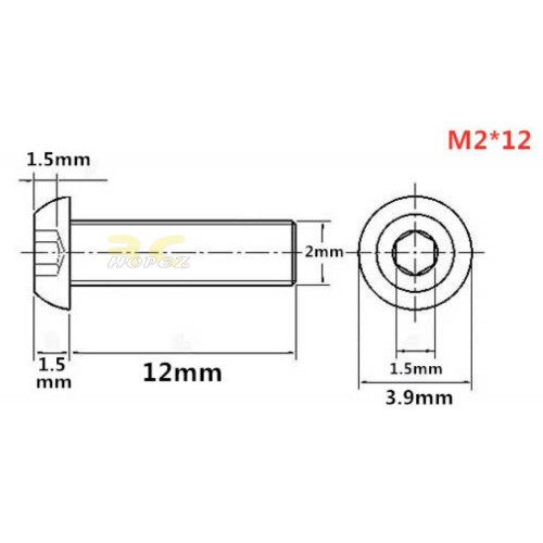 10.9 Level Mushroom Semicircular Head Hexagon Socket Screw M2X6/8/10/12 ...
