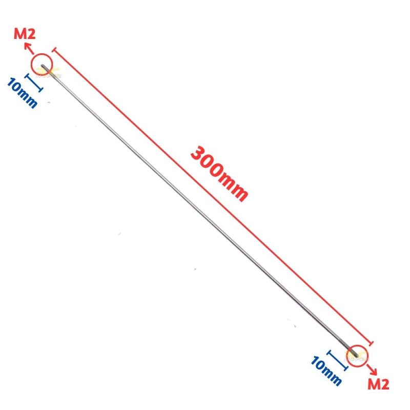 Stainless Steel Push Rod with Dual End Teeth M2 X L300mm for Servos ...