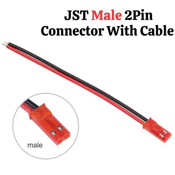 JST Male 2Pin Connector With Cable JST-Male – RC HOPEZ