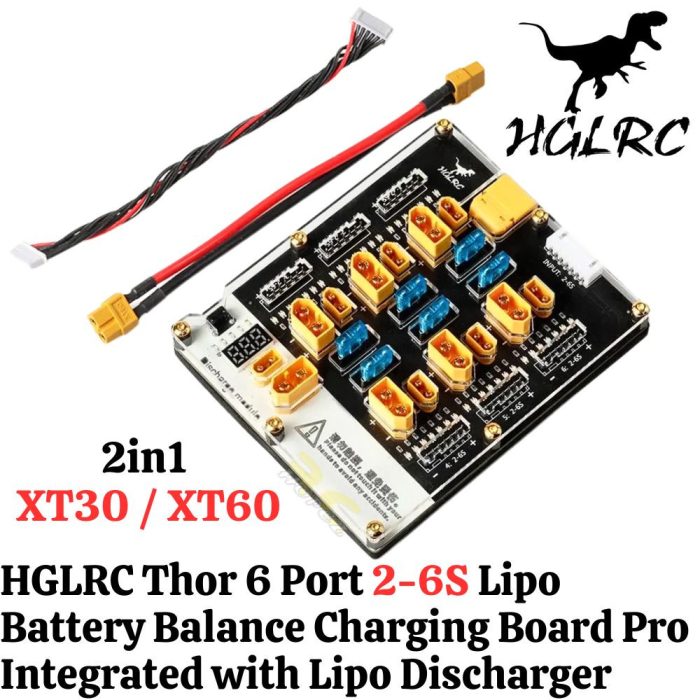 HGLRC Thor 6 Port 2-6S Lipo Battery Balance Charging Board Pro 40A XT30 ...