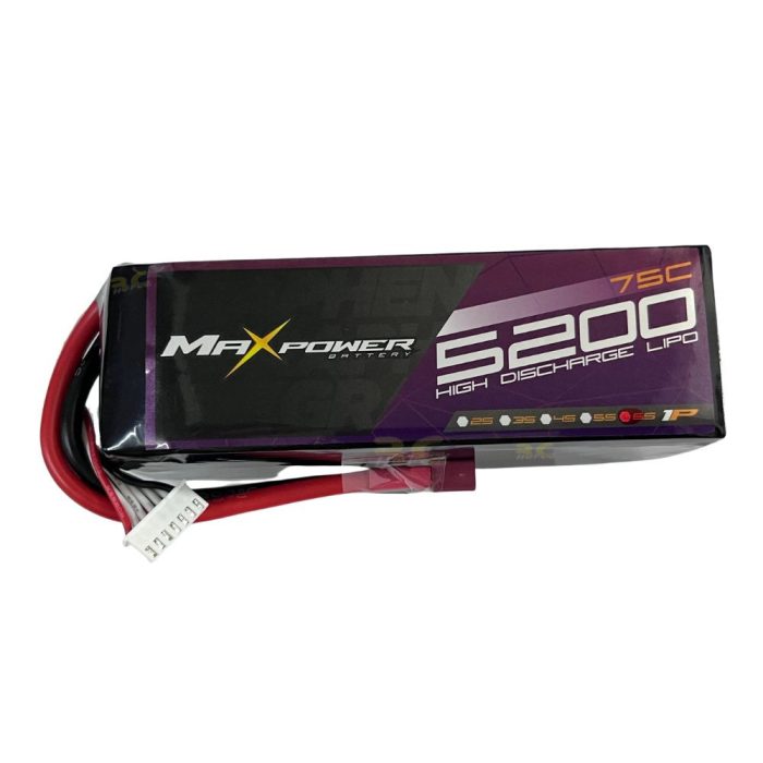 Maxpower Graphene Lipo 22.2V 5200mAh 75C 6S Lipo Battery with Dean Plug ...