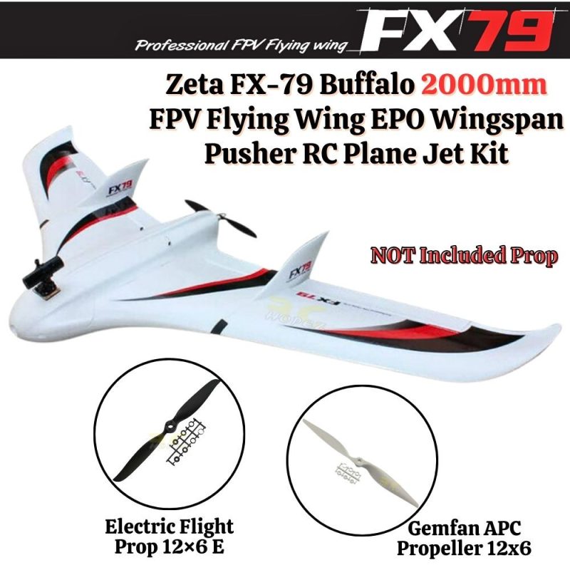 Pusher RC Plane Jet Kit Zeta FX-79 Buffalo 2000mm FPV Flying Wing EPO ...