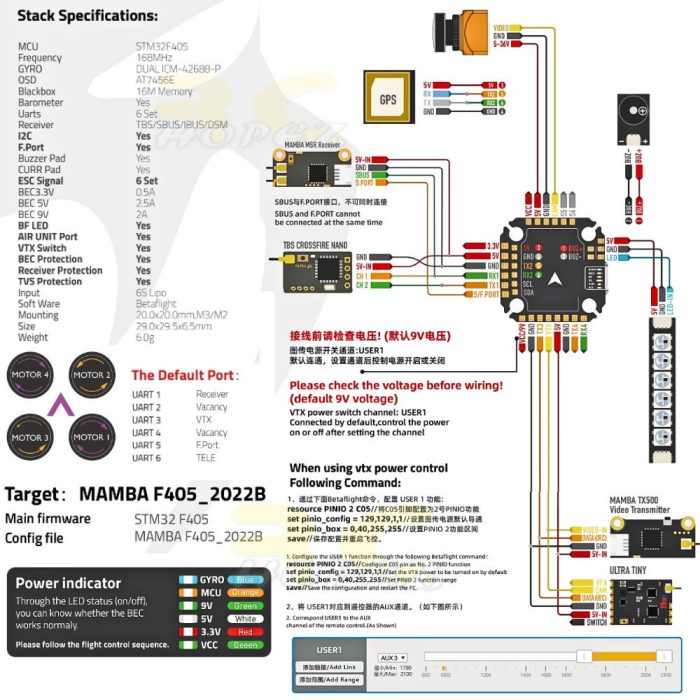 Diatone MAMBA (20×20) MK4 F405 MINI (MPU6000)+F40_ BLS MINI ESC 4-6S ...