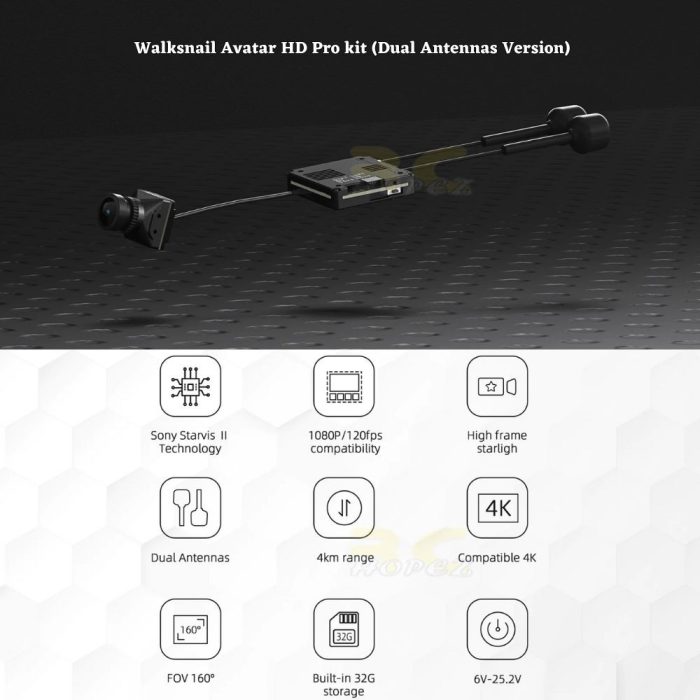 Caddx Walksnail Avatar HD Pro Camera / VTX V2 (Dual Antennas Version ...