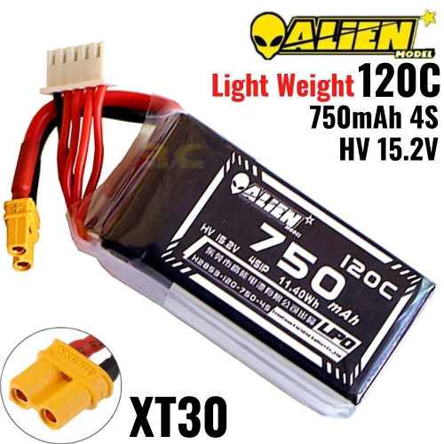 Alienmodel 4S HV 15.2V 750mAh 120C Lipo Battery with XT30 Plug AL750 ...