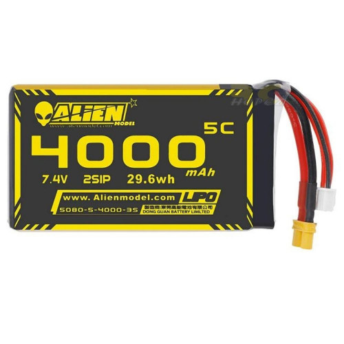 Alienmodel 2S 7.4V 4000mAh 5C Lipo Battery with XT30 Plug Compatible ...