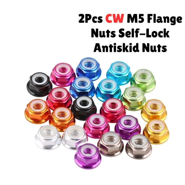 M5 Flange Nuts 2204/2205 Motor Use (2Pc CW) Thread Self-lock Antiskid ...