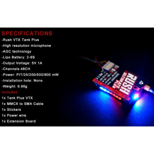 RUSH Tank Ultimate Plus 5.8GHz 48CH Smart Audio 0/25/200/500/800mW ...