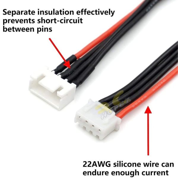 Balance Extension Cable 2S 3S 4S 5S 6S JST-XH 22 AWG 100/200mm Balance ...