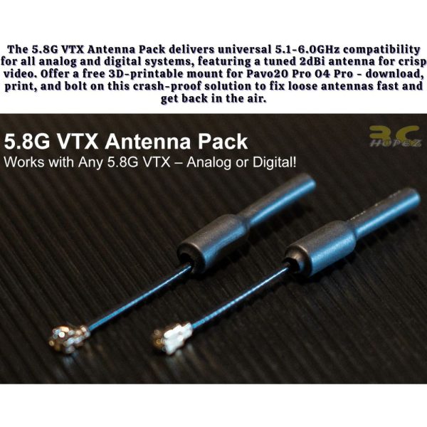 BetaFpv 5.8G VTX Antenna Packet (2 Pcs) Compatible with Any 5.8G VTX ...